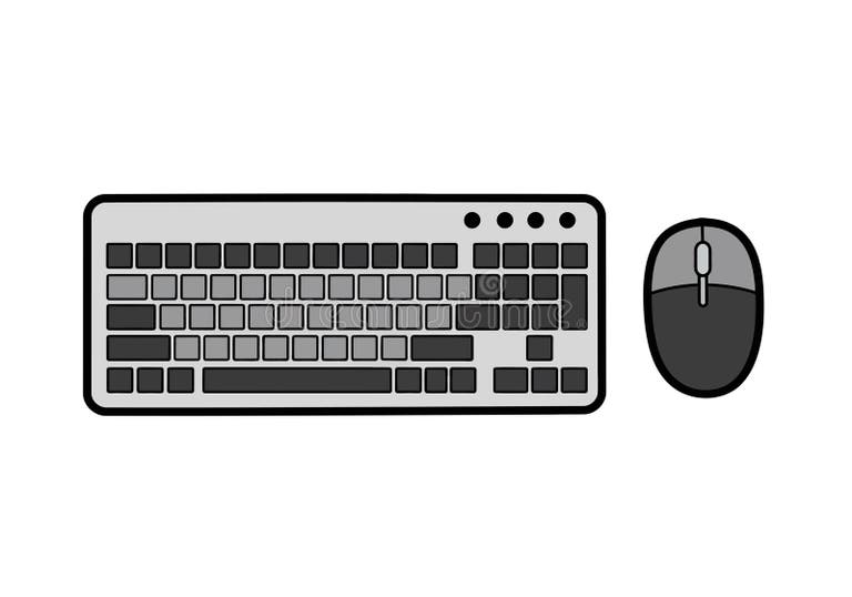 Keyboard and mouse clipart stock vector. Illustration of ergonomic ...