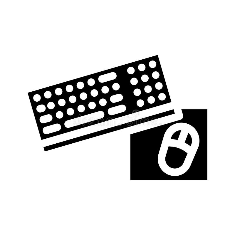 Keyboard Mouse Hybrid Work Glyph Icon Vector Illustration Stock Vector ...
