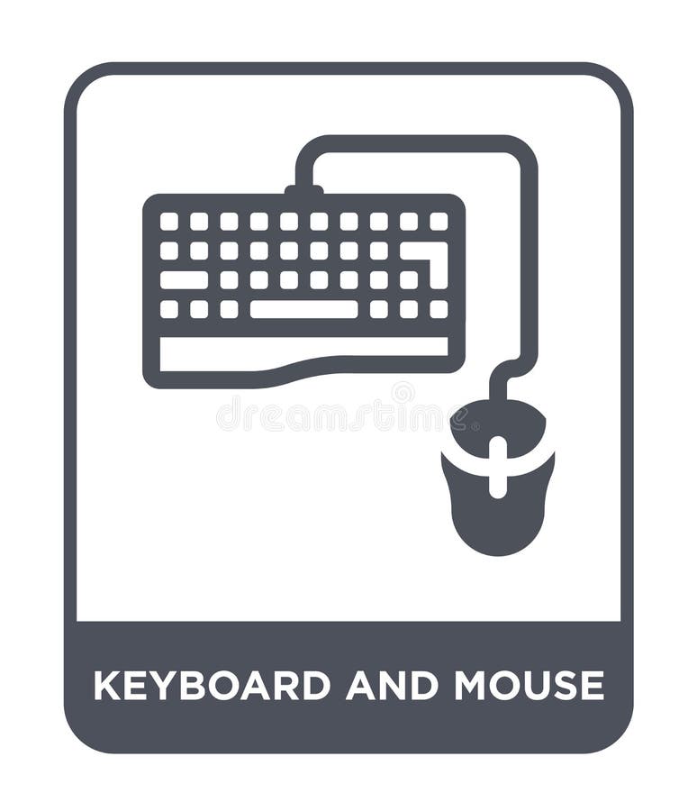 Keyboard and Mouse Icon in Trendy Design Style. Keyboard and Mouse Icon ...