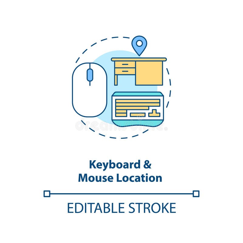 Keyboard and Mouse Location Concept Icon Stock Vector - Illustration of ...