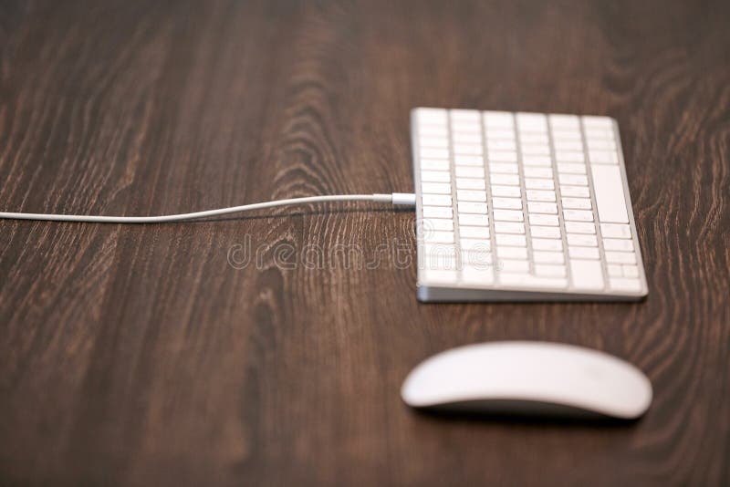 Keyboard and Mouse on Office Table. Modern Minimal Workplace for Study ...