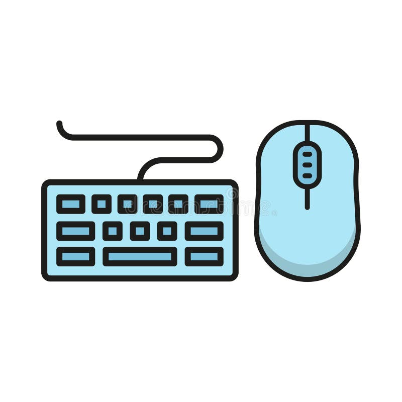 Keyboard Mouse Set Stationery Icon Vector Basic Design Stock Vector ...