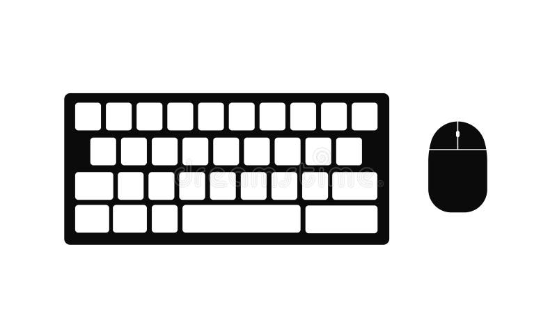 Keyboard and Mouse Symbol Vector Illustration. Computer Device Stock ...