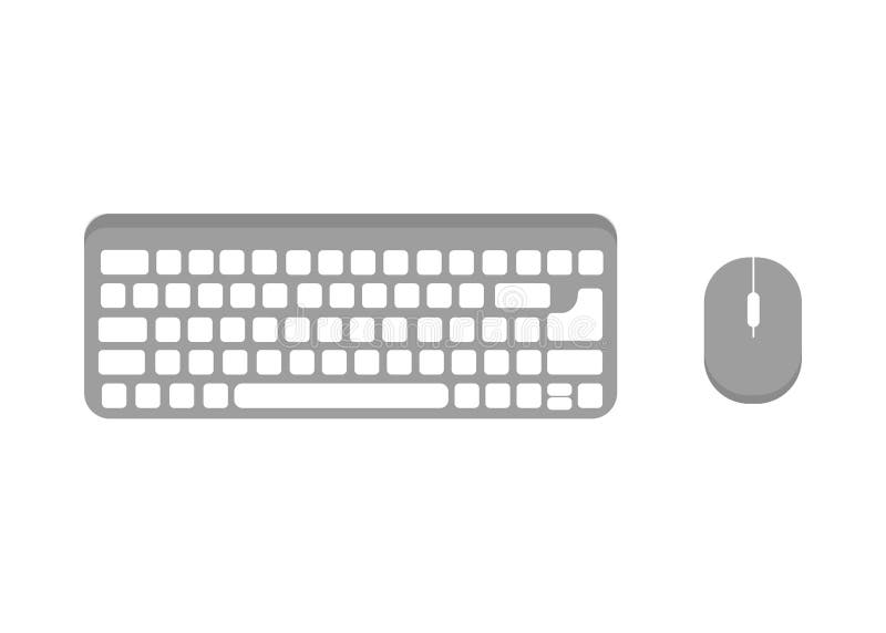 Keyboard and Mouse Vector Icon. Grey Icons Isolated on the White ... Keyboard and Mouse Vector Icon. Grey Icons Isolated on the White ...