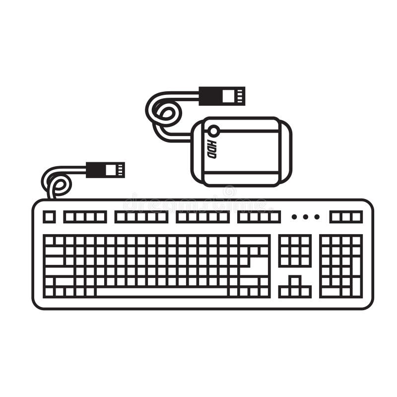 Keyboard with Mouse. Vector Illustration Decorative Design Stock Vector ...