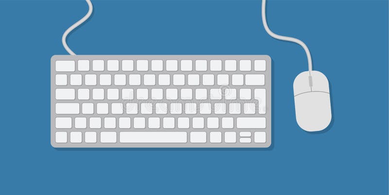 Keyboard and Mouse Vector Set. Keyboards and Mouse White Colors with ...