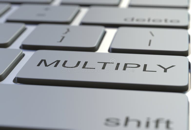 Keyboard with MULTIPLY Key. Conceptual 3D Rendering Stock Image - Image ...