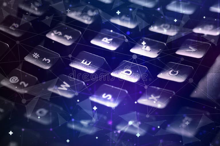 Keyboard with Network Concept Stock Image - Image of hart, computer ...