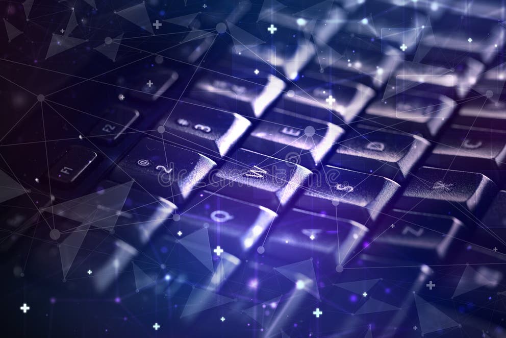 Keyboard with Network Concept Stock Illustration - Illustration of hart ...