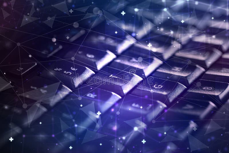 Keyboard with Network Concept Stock Photo - Image of information ...