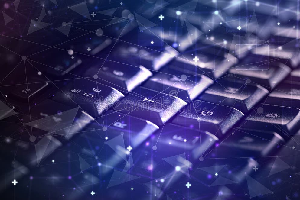Keyboard with Network Concept Stock Photo - Image of information ...