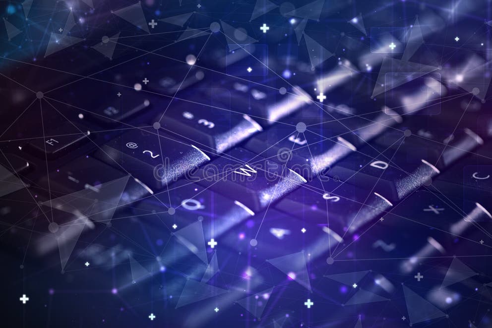 Keyboard with Network Concept Stock Photo - Image of information ...