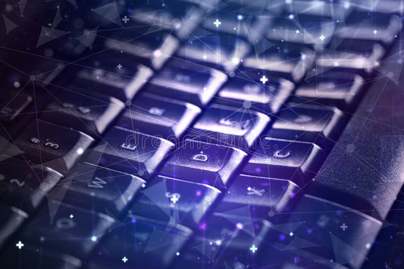 Keyboard with Network Concept Stock Photo - Image of information ...