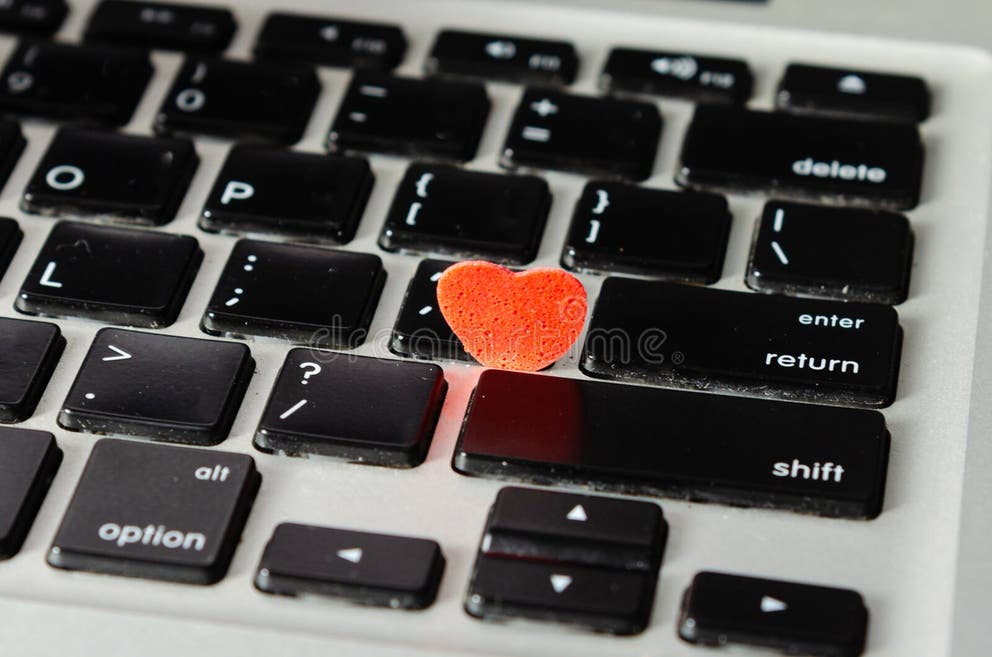 Keyboard for Notebooks with Hearts Stock Image - Image of heart, lover ...
