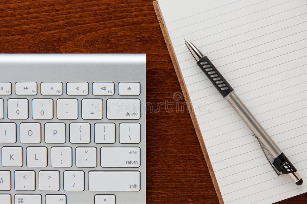 Keyboard and Notepad editorial stock photo. Image of silver - 38294218