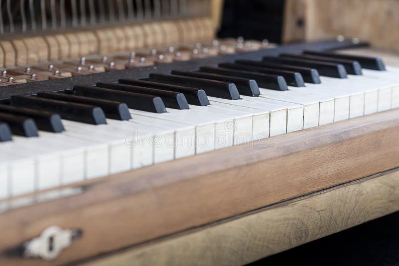 Keyboard of old piano. stock photo. Image of keyboard - 31933550
