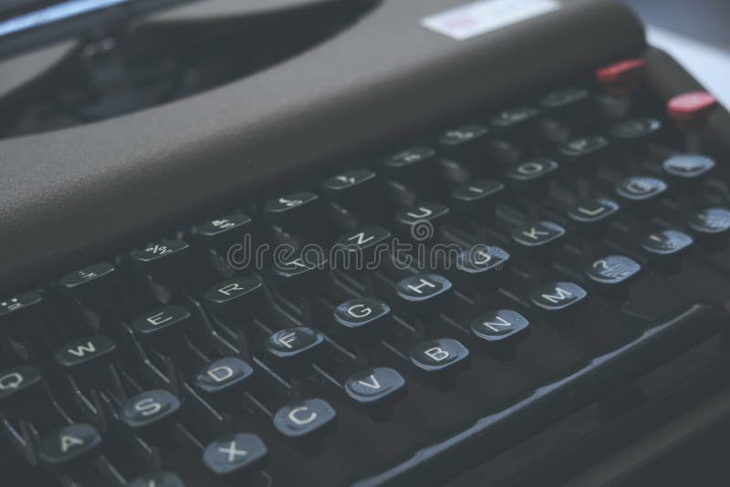 Keyboard of an Old Retro Typewriter Close Up Stock Image - Image of ...