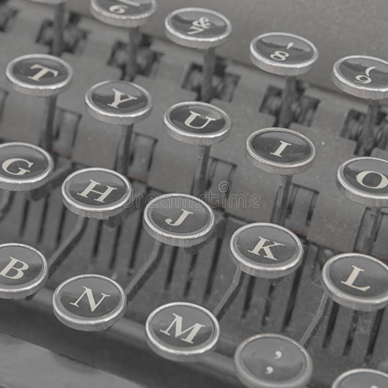 The Keyboard of Old Typewriter Stock Image - Image of alphabet, machine ...