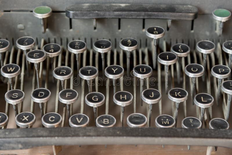 Keyboard of Old Typewriting Machine Stock Image - Image of typeset ...