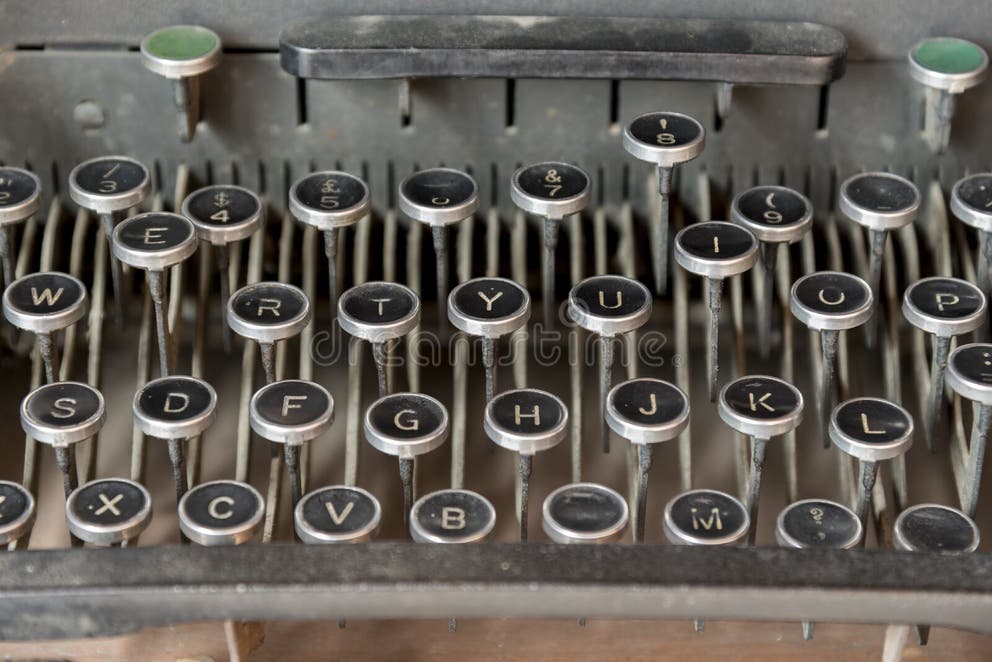 Keyboard of Old Typewriting Machine Stock Image - Image of typeset ...