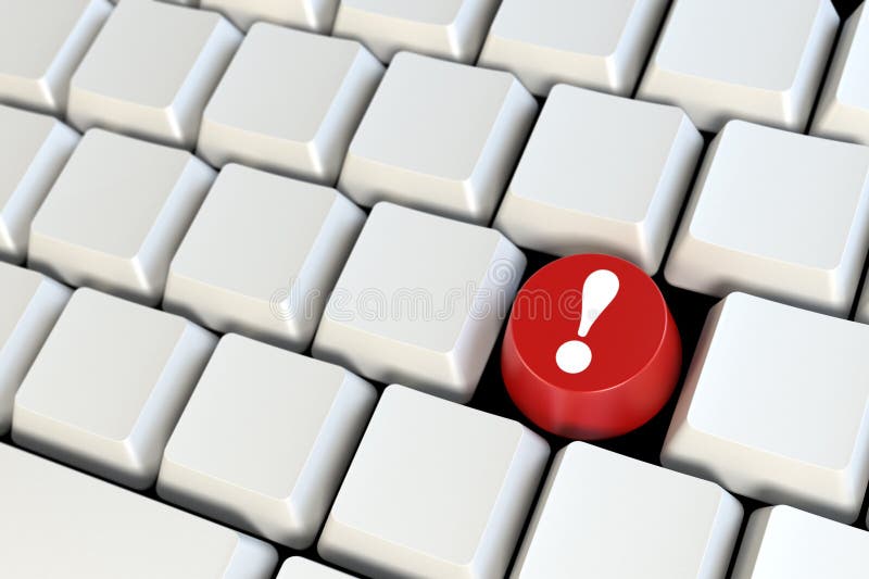 Keyboard with One Red Button Stock Illustration - Illustration of ...