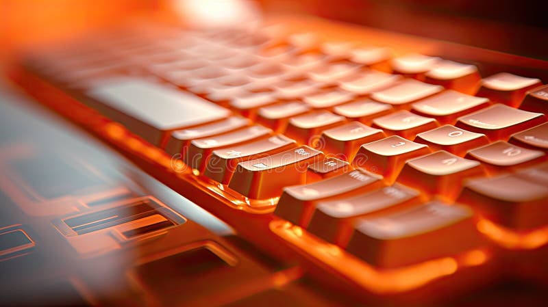 Keyboard Orange Background Technology Stock Illustration - Illustration ...