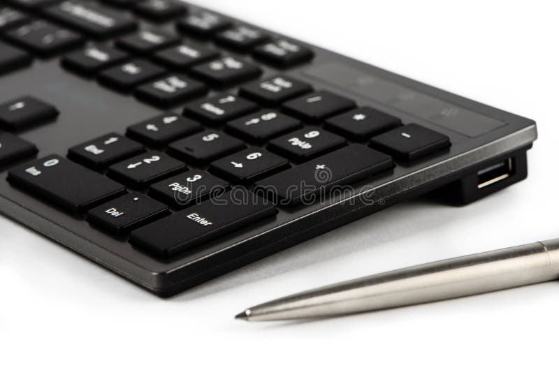 Keyboard and pen stock photo. Image of enter, keypad - 66626252