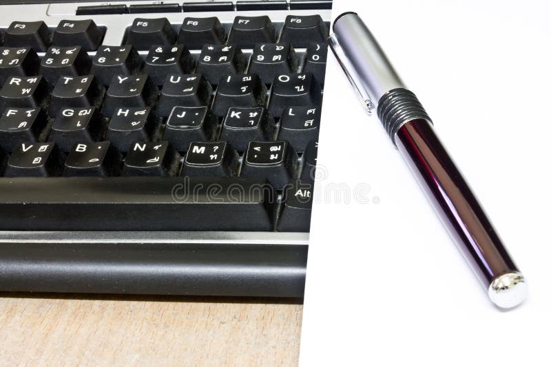 Keyboard and pen stock image. Image of black, keypad - 37426905
