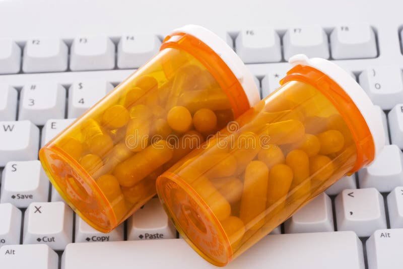 Keyboard with a Pill Bottles Stock Image - Image of knowledge, medical ...