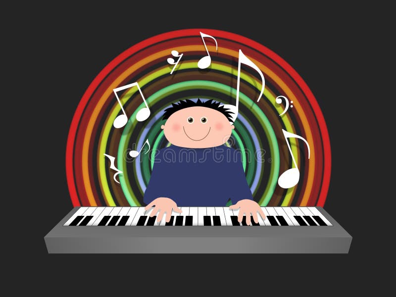 Keyboard player stock illustration. Illustration of composing - 16247112