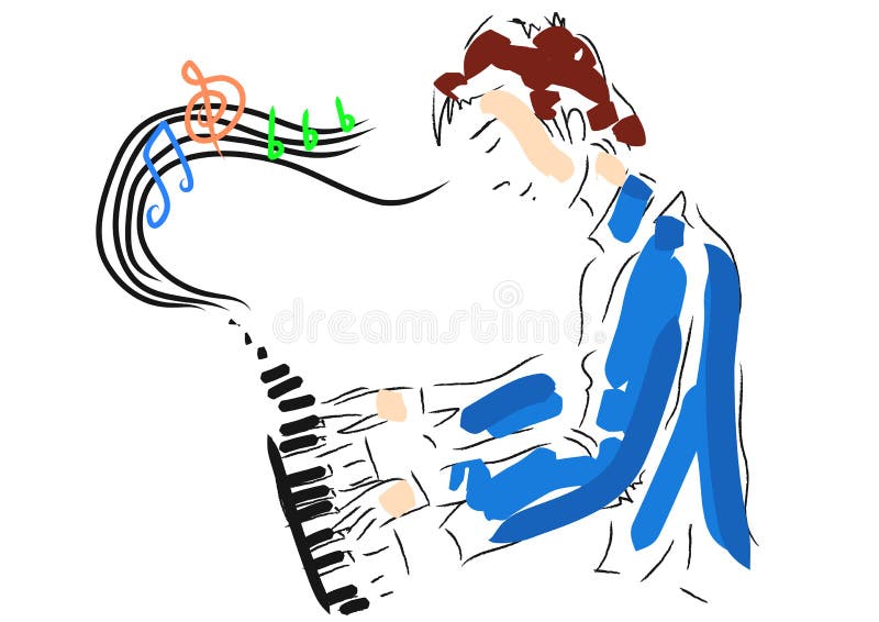 Keyboard player stock illustration. Illustration of keys - 7252242