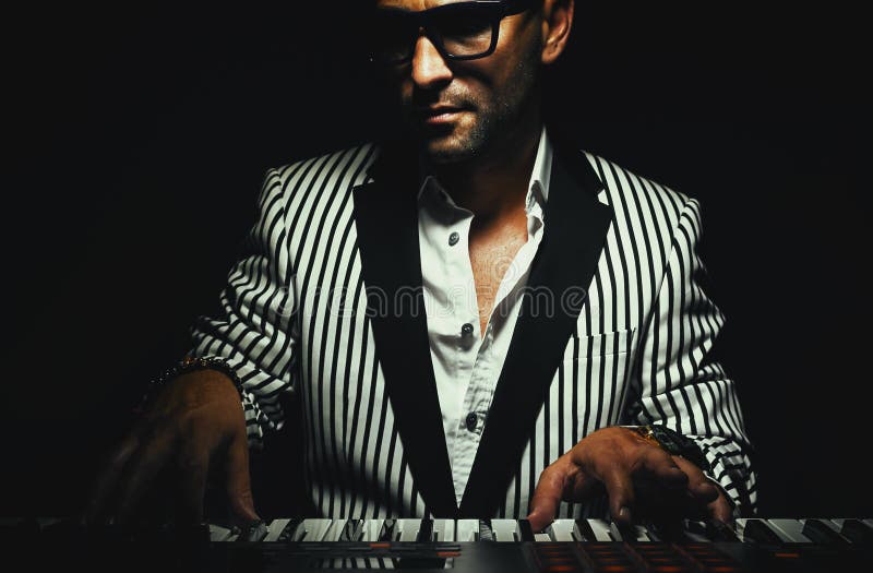 Keyboard Player on Instrument Stock Image - Image of expression ...