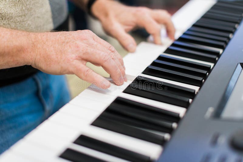 Keyboard Player Performing on Stage Stock Image - Image of playing ...
