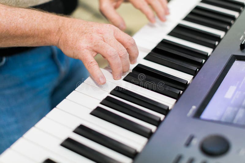 Keyboard Player Performing on Stage Stock Photo - Image of concert ...