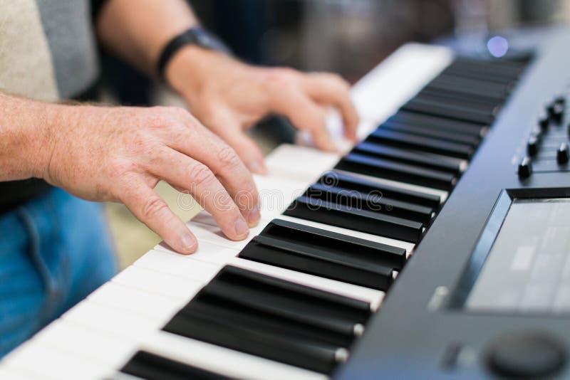 Keyboard Player Performing on Stage Stock Photo - Image of ...