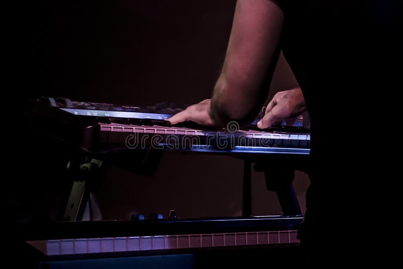 Keyboard player stock photo. Image of entertainment, crowd - 70772528