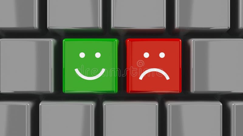 Keyboard Positive, Neutral and Negative Isometry Stock Illustration ...