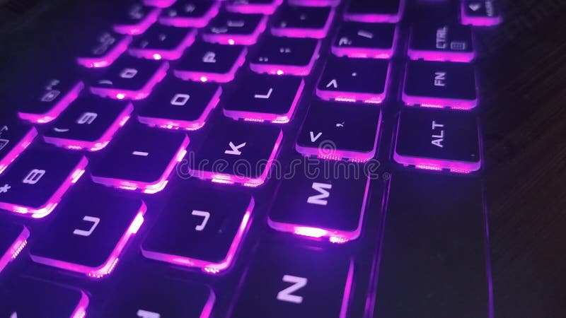 Keyboard Purple Light stock photo. Image of laptop, multimedia - 203510938