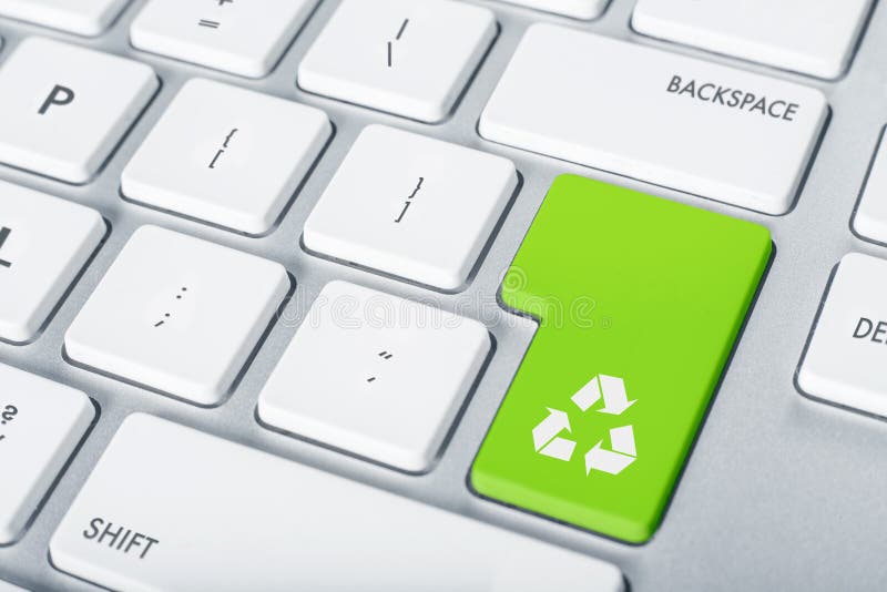 Recycling Symbol on Keyboard Stock Photo - Image of space, recycle: 9349976
