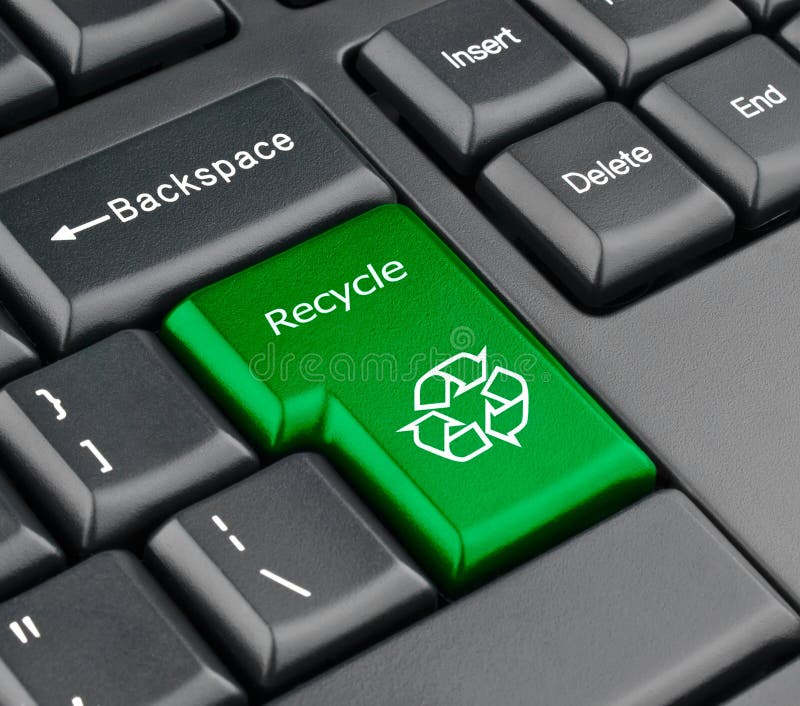 Keyboard recycle key stock image. Image of recycling - 21797093