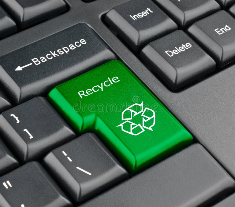 Keyboard recycle key stock image. Image of recycling - 21797093