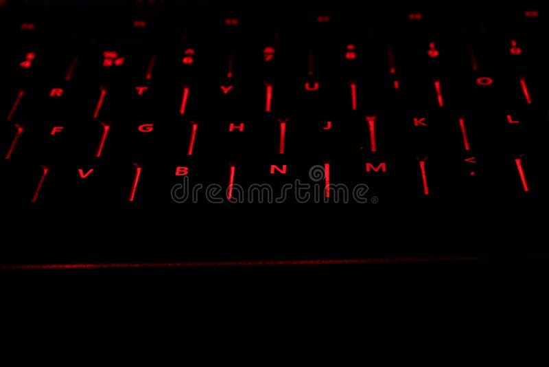 Keyboard with Red Back Light Stock Image - Image of electronic, button ...