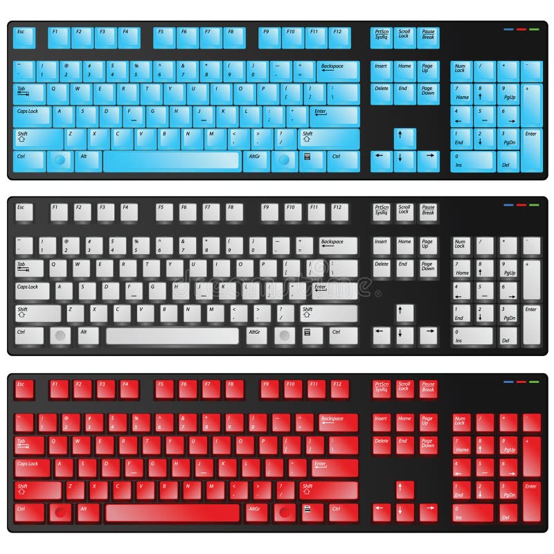 Keyboard Red Blue and White Vector Stock Vector - Illustration of ...