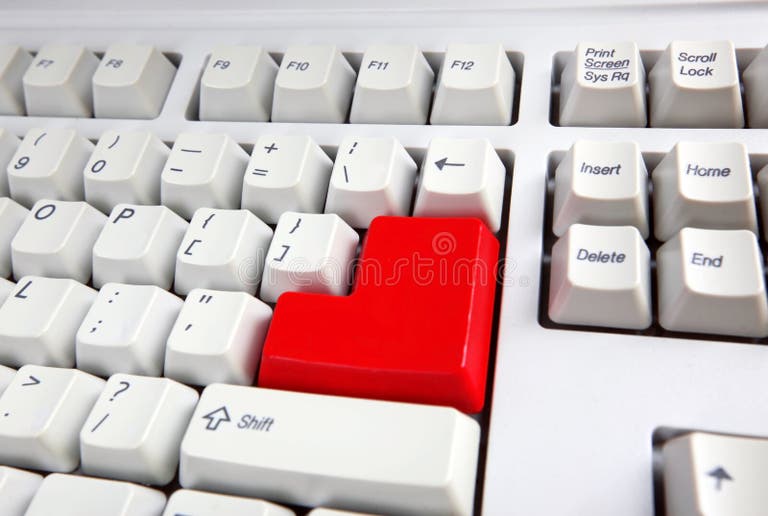 Keyboard with red button stock photo. Image of exclamation - 13403726
