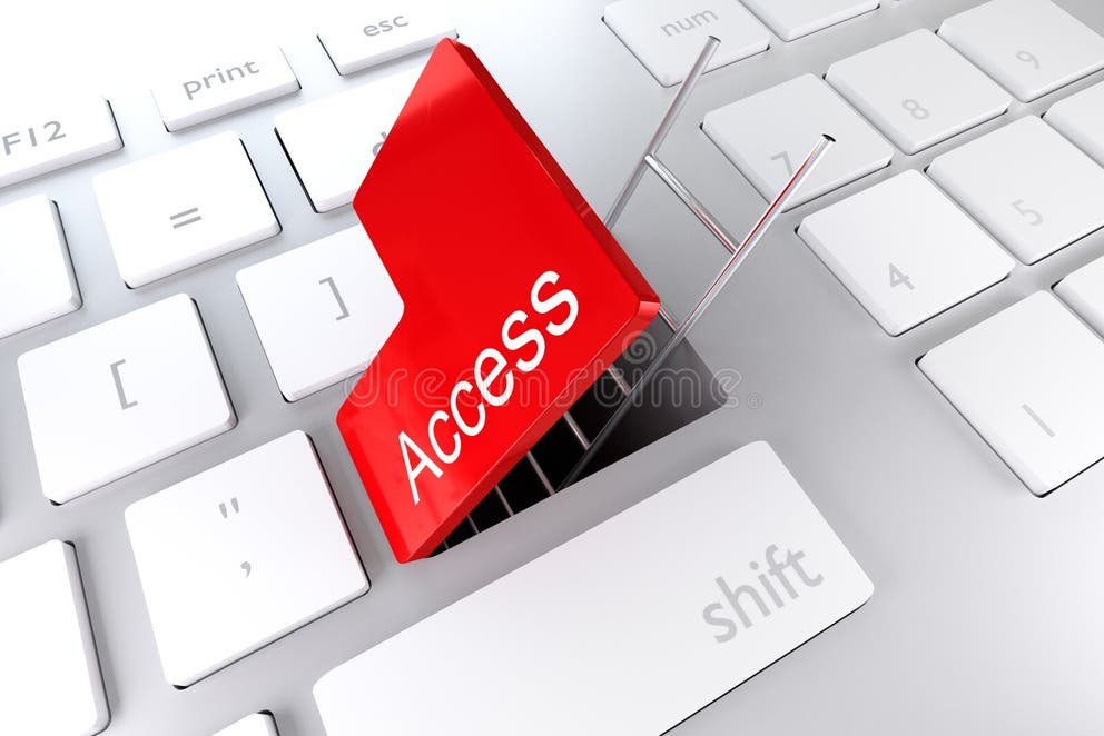 Keyboard with Red Enter Key Access Stock Illustration - Illustration of ...