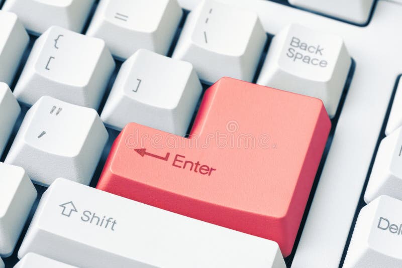 Red Enter Button on Keyboard Stock Photo - Image of symbol ...