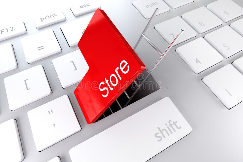 Keyboard Red Enter Key Ladder Store 3D Illustration Stock Illustration ...