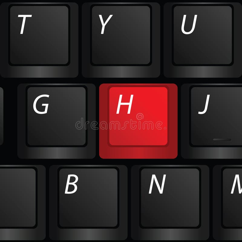 Keyboard with Red H Sign Vector Stock Vector - Illustration of green ...