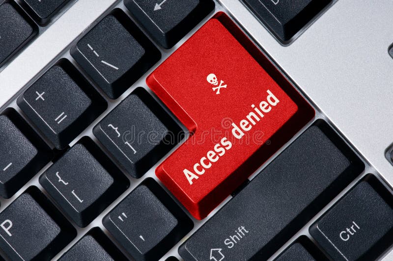 Keyboard with Red Key Access Denied Stock Photo - Image of work, deny ...