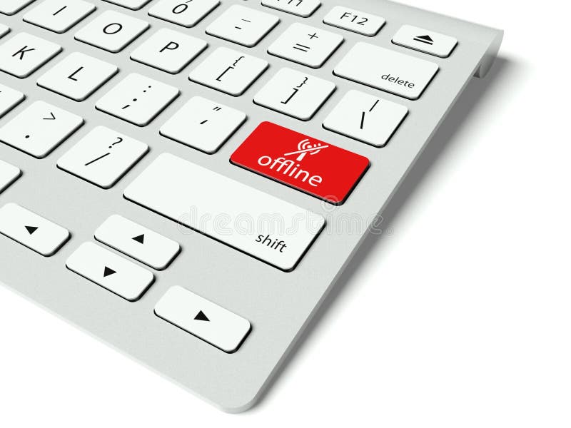Keyboard and Red Offline Button, Internet Concept Stock Photo - Image ...